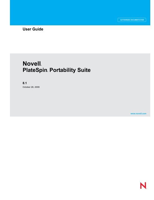 PlateSpin Portability Suite 8.1 User Guide - NetIQ