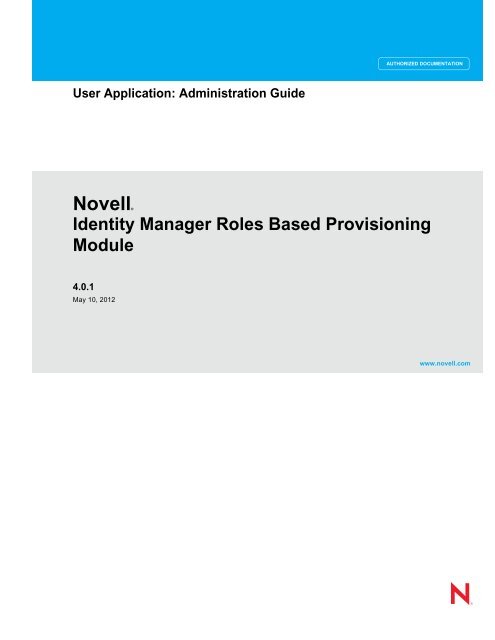 Identity Manager User Application Administration Guide Netiq