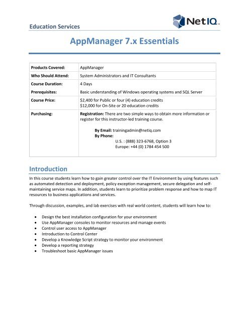 AppManager Essentials - NetIQ