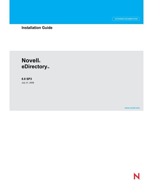 Novell eDirectory 8.8 Installation Guide - NetIQ