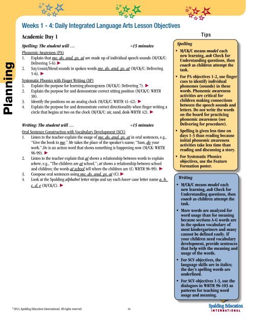 View a sample lesson plan from the planning section - Spalding ...