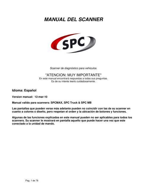 MANUAL DEL SCANNER - Spc960.com