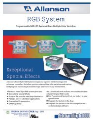 Installation Instructions for RGB Light FiÏ ture - Allanson LED