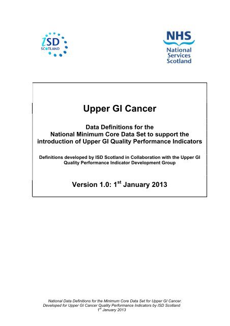 Upper GI Cancer - Information Services Division