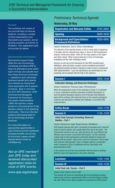 Workshop Brochure - Society of Petroleum Engineers