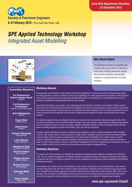 SPE Applied Technology Workshop Integrated Asset Modelling
