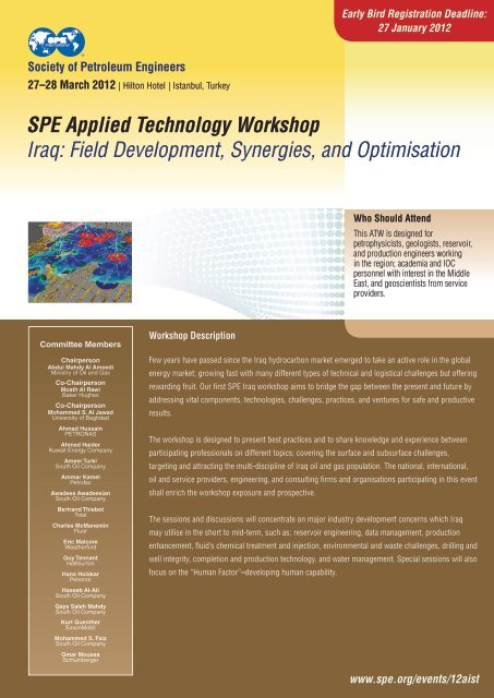 SPE Applied Technology Workshop Iraq - Society of Petroleum ...