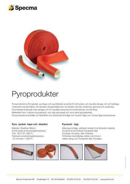 Pyroprodukter - Specma Hydraulic