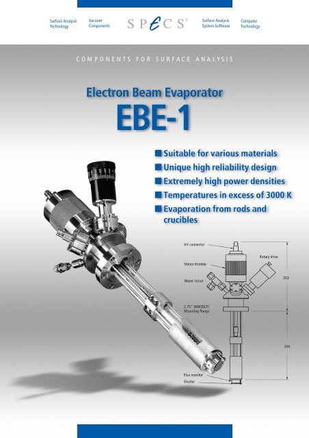 Electron Beam Evaporator EBE-1 - Specs