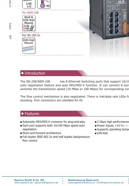 NS-208/NSM-108 - Spectra Computersysteme GmbH