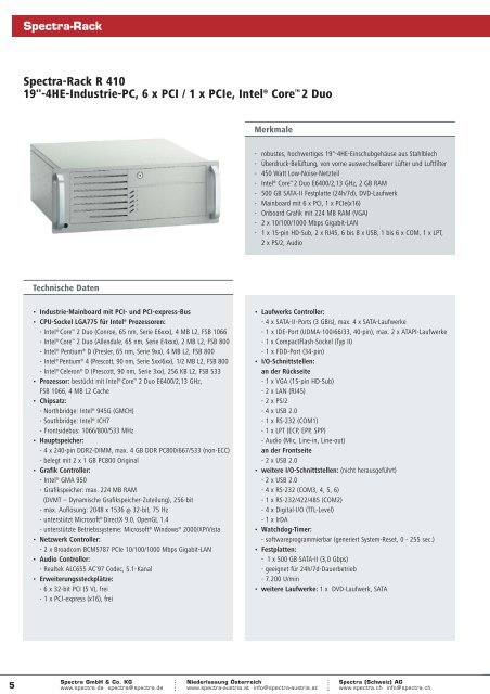 Datenblatt Spectra-Rack R 410 V.6 - Spectra Computersysteme GmbH