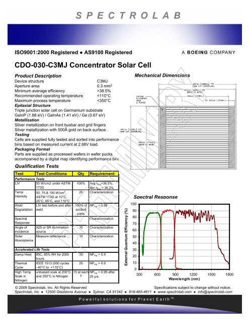 CDO-030-C3MJ Concentrator Solar Cell - Spectrolab