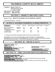 Material Safety Data Sheet - SPEEDY-CLEAN
