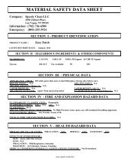 Material Safety Data Sheet - SPEEDY-CLEAN