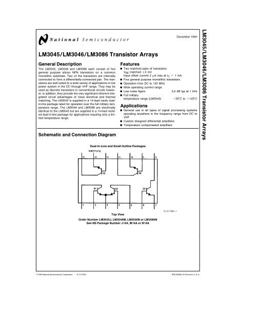 LM3045/LM3046/LM3086 Transistor Arrays - MIT