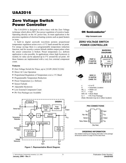UAA2016 Zero Voltage Switch Power Controller - SP-Elektroniikka