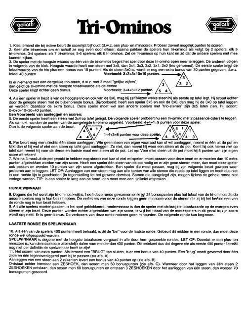 Spelregels Triominos