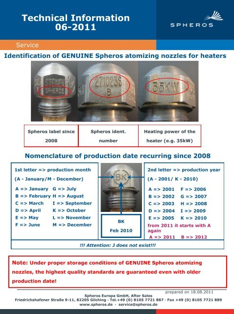 Technical Information 06-2011 - Spheros