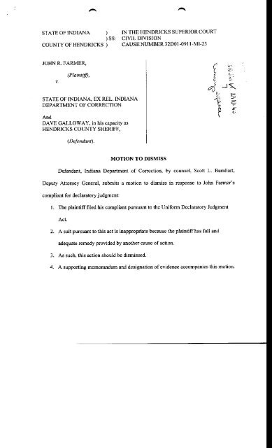 Motion to Dismiss - The Indiana Law Blog