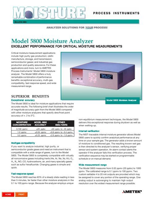 Ametek 5800 PDF - Analytical Solutions and Products BV Ametek 5800 PDF - Analytical Solutions and Products BV