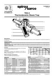 TD62LM and TD62M Thermodynamic Steam Traps ... - Spirax Sarco