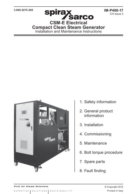 CSM-E Electrical Compact Clean Steam Generator - Spirax Sarco