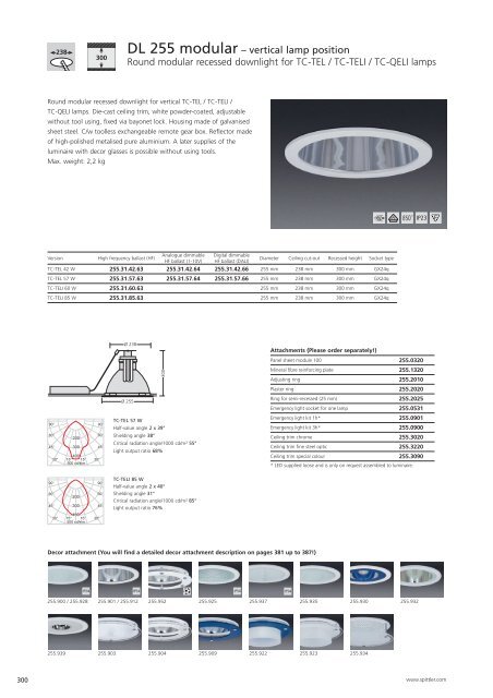 DL 255 modular â vertical lamp position Round modular ... - Spittler