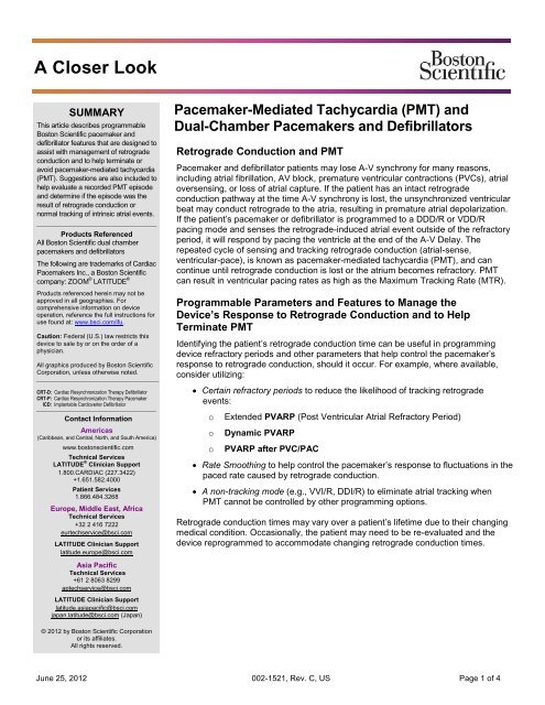 Pacemaker-Mediated Tachycardia (PMT) - Boston Scientific