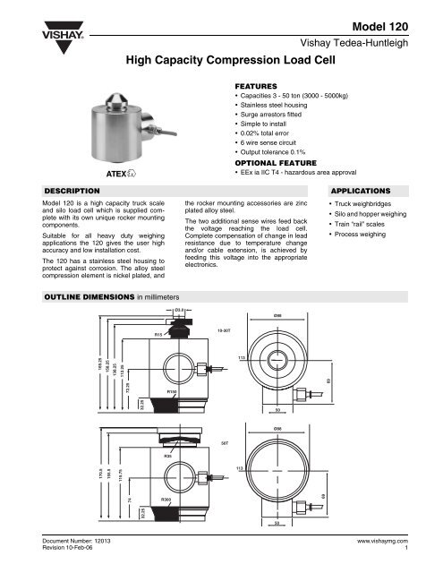Model 120 High Capacity Compression Load Cell