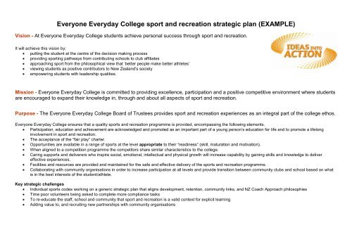 Sample Strategic Plan (PDF, 96 Kb) - Sport New Zealand