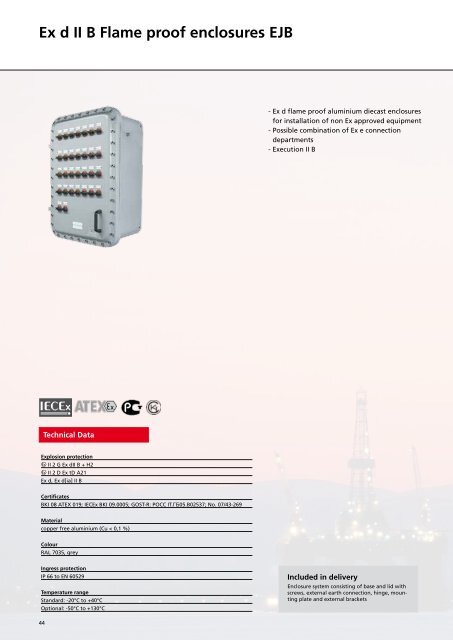 Ex d II B Flame proof enclosures EJB