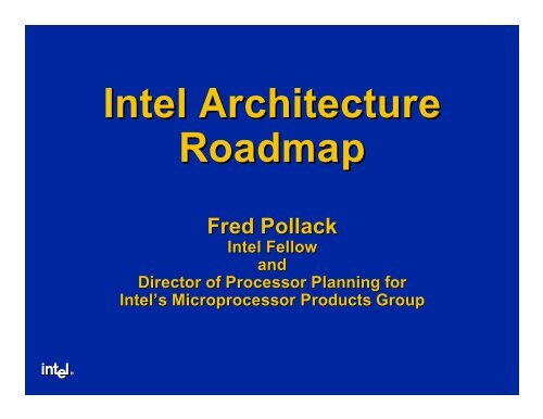 Intel Architecture Roadmap