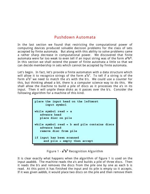 Pushdown Automata - Computer Science Department