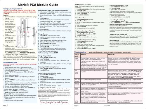 AlarisÂ® PCA Module Guide