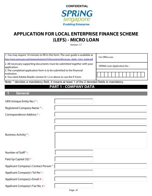 Application Form - Spring