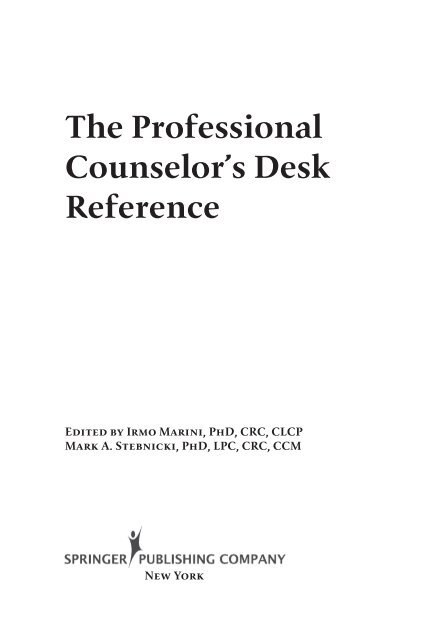 The Professional Counselor's Desk Reference - Springer Publishing