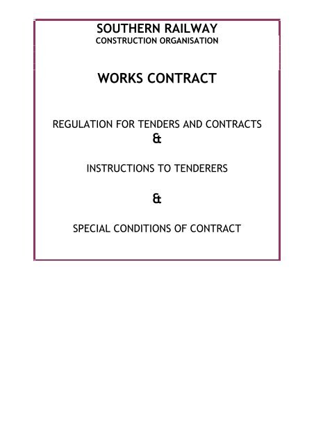 southern railway construction organisation works contract