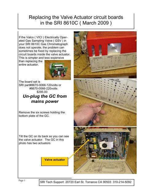 Replacing The Circuit Board Inside Electric Valve
