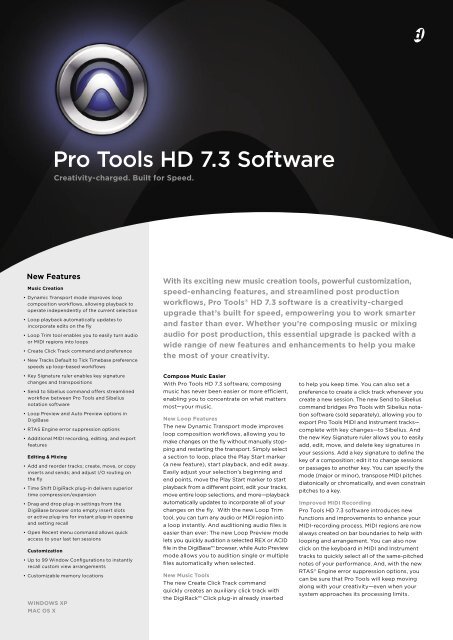 Pro Tools HD 7.3 Software
