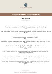 Setanta Menu - Slieve Russell Hotel
