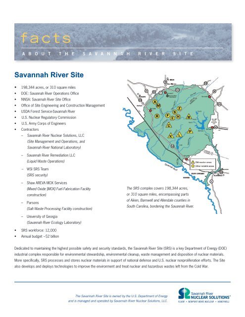Click here to read the SRS Fact Sheet - Savannah River Site