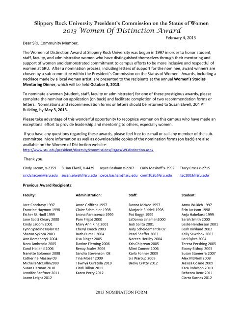 Woman Of The Year Letters