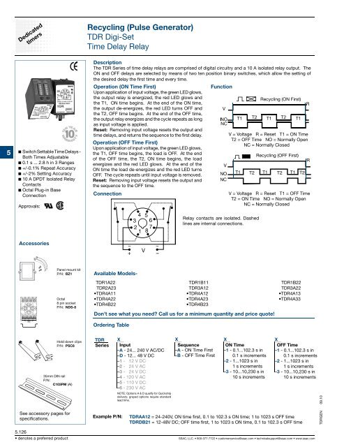 Recycling (Pulse Generator) TDR Digi-Set Time Delay Relay - SSAC