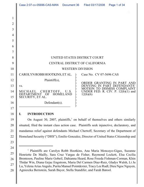 Court issues ORDER DENYING Government Motion to Dismiss