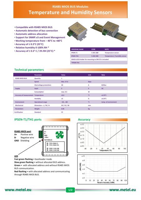 Temperature and Humidity Sensors