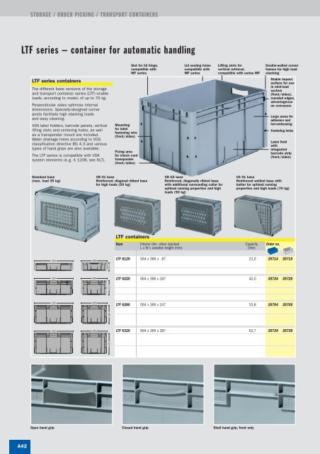 LTF series â container for automatic handling - SSI-Schaefer