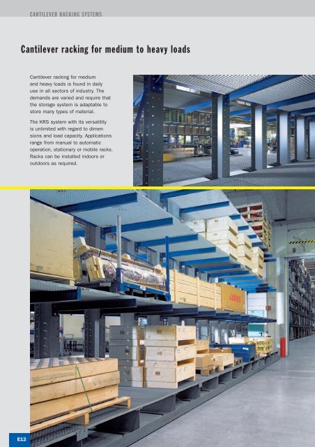 Cantilever racking for medium to heavy loads - SSI SchÃ¤fer