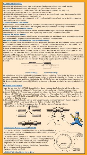 Das LOKRING-system â ¢ Die LOKRING-Rohrverbindung kann mit ...