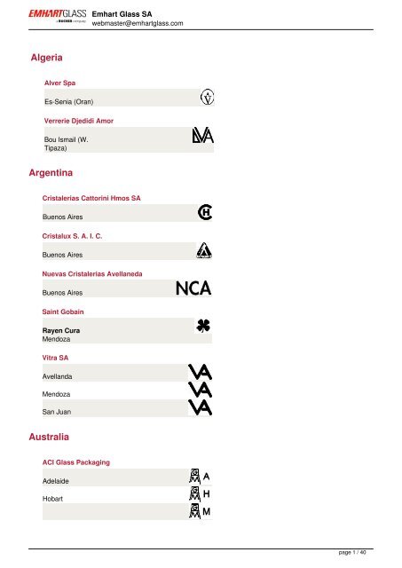 Punt Marks library - Emhart Glass
