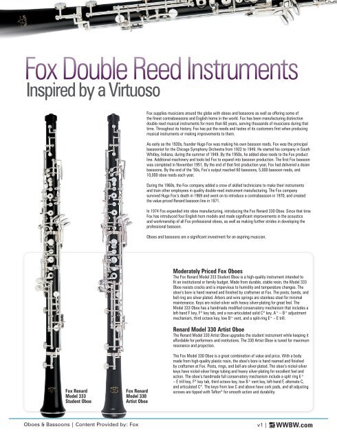 Double Reed Instruments